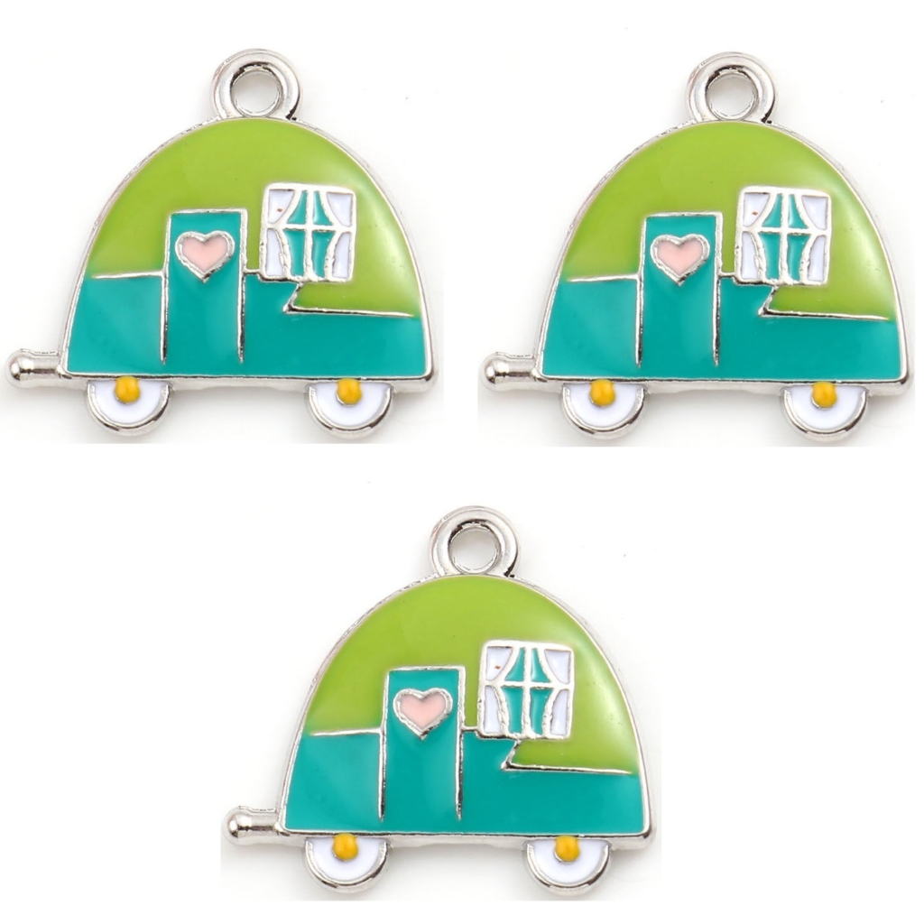 Camper / Trailer Charms - 3 per pkg | Novelty Buttons for Sewing and Crafts