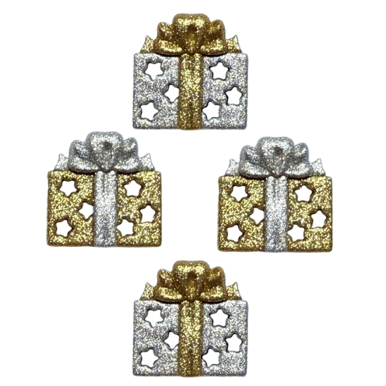Silver & Gold Glitter Gift Boxes Bulk - 144 Pieces | Novelty Buttons ...